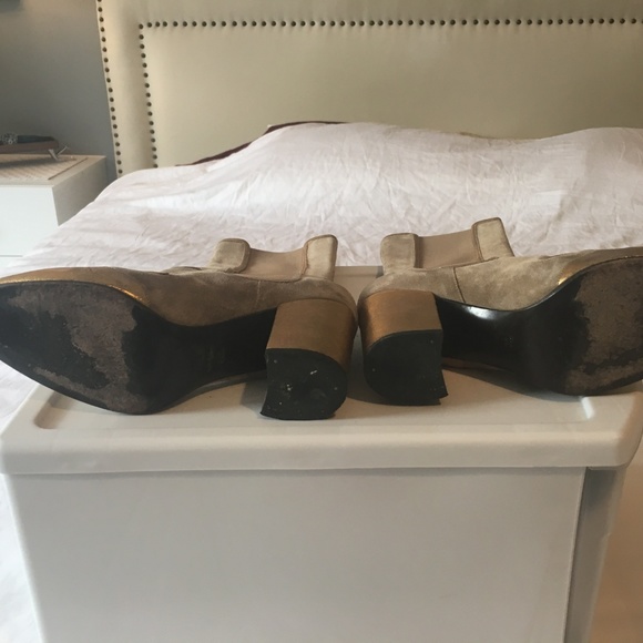 Hermes | Shoes | Hermes Semelle Cuir For Herms Tan Suede Boot With Gold ...